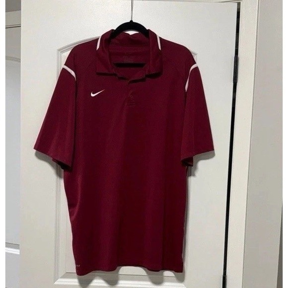Nike | Shirts | Nike Mens Polo Shirt Xxl Burgundy Red Golf Athletic ...